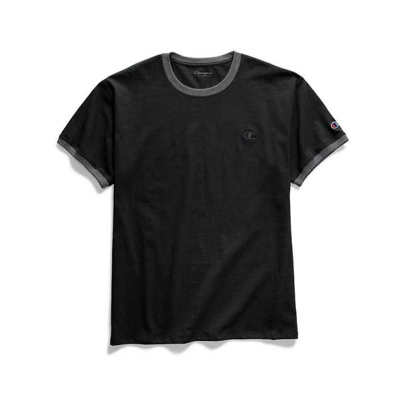 Champion Classic Jersey Ringer Tee Black/Granite | Hype Vault